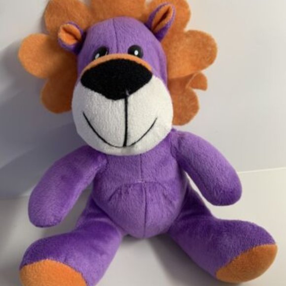 Toys | Calplush Lion Purple Plush Stuffed Animal Orange Mane And Feet ...